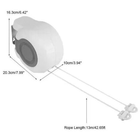 2 x 13m Heavy Duty Retractable Double Wire Wall Mounted Drying Rack