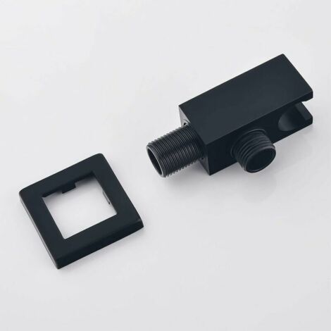 Wall connection elbow with black shower bracket, 1/2 brass square pipe ...
