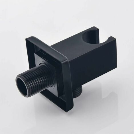 Wall connection elbow with black shower bracket, 1/2 brass square pipe ...