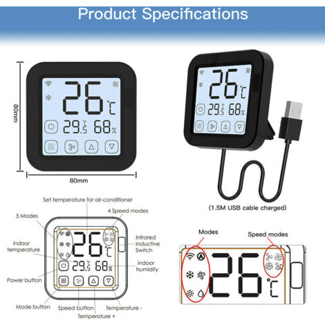 Tuya Smart Wifi IR Air Conditioner Controller Thermostat with LCD ...