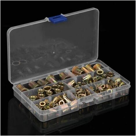 Yellow Flat Head Rivet Nuts 150 Pieces Inside and Outside