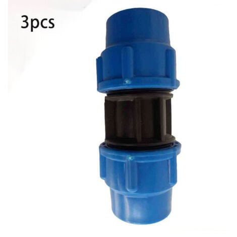 3Pcs Direct Connection PE Pipe Plastic Valve Fittings Garden Farm ...