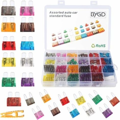 240pcs Assorted Car Blade Fuse, Standard & Mini 2A/3A/5A/7.5A/10A/15A ...