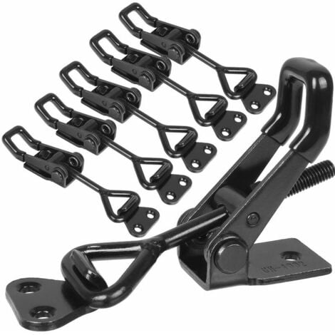 Black Toggle Latch Clips, 6 Pack Heavy Duty Adjustable Toggle Clips ...
