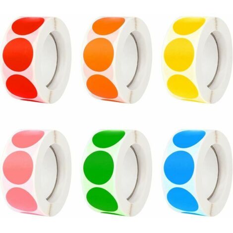 3000Pcs Round Sticker Labels Self-Adhesive Round Labels Color Sticker ...