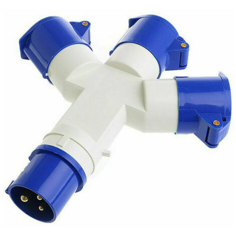 3-Socket Adapter 3-Pole Plug Cover 16A 220V Industrial IP44 – Caravan ...