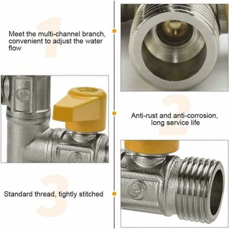 3-way valve T-connector 3-way toilet faucet G 1/2 Shower head