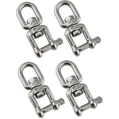 Set of 4 6mm 304 Stainless Steel Swivel Shackles