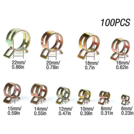 Spring Hose Clamps Fuel Line Hose Clamps 100 Pcs Spring Hose Clamps