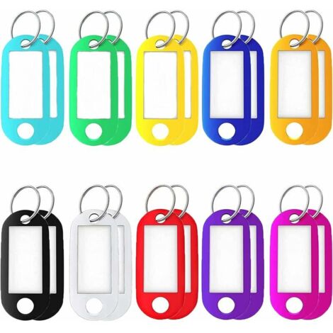 20 Writable Keyrings Colored Keyrings Handwritten Label Holders ...