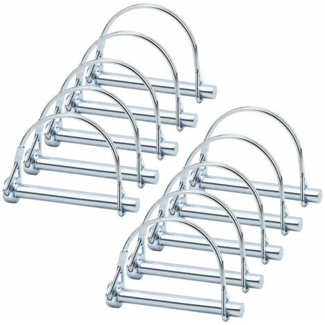 10pcs Safety Coupler Pin Lock Axle, 5/16 Inch PTO Lock Axle with Round ...