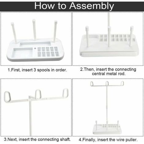 White Bobbin Thread Holder Cone Spool Holder Sewing Machine Iron Thread ...
