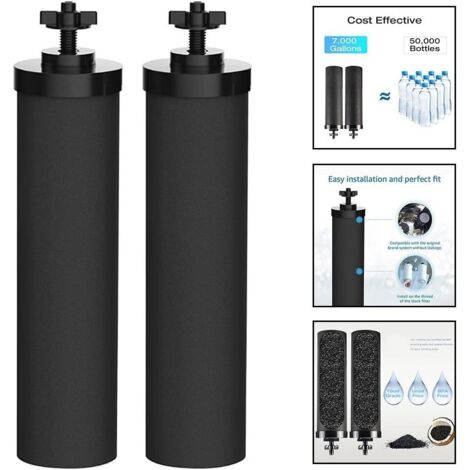 Replacement Water Filter, 2 Activated Carbon Water Filters for Gravity ...