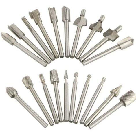 20 Pack Dremel Tungsten Carbide Cutting Burrs Drill Bits Rotary Grinder