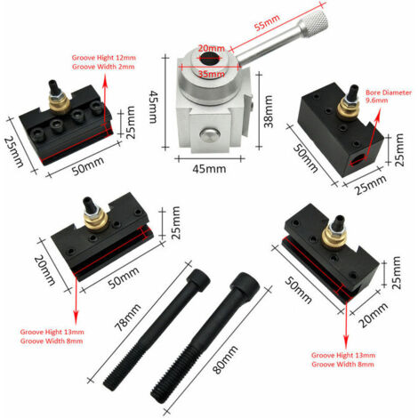 Mini Quick Change Tool Lathe Tool Holder After Cutter Screw Holder Kit ...