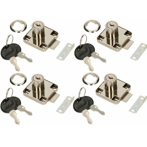 Set of 4 furniture locks 40 x 40 mm screw-on for furniture doors and ...