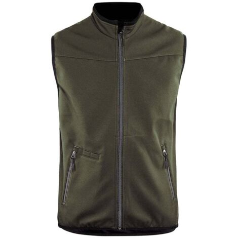 Gilet Softshell Senza Maniche Blaklader Verde Oliva Nero S