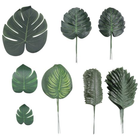 88 Pezzi Foglie Della Giungla di Palma 8 Tipi Monstera Tropicale Finte ...