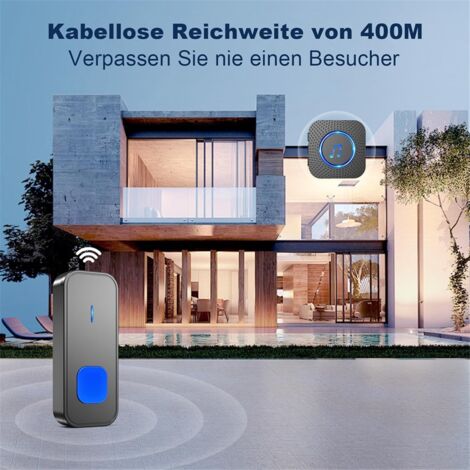 Kit campanello wireless, campanello impermeabile IP55, telecomando 400M