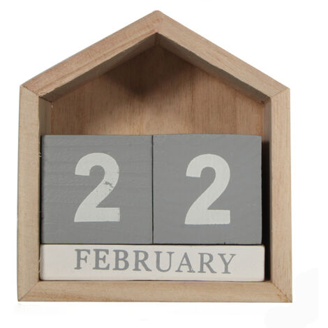 Calendario in legno vintage, blocco di legno per scrivania, forniture ...