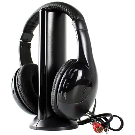 Cuffie wireless Head Radio con base trasmettitore 5 in 1 TV Computer Mh2001