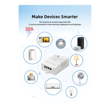 Tuya Smart WiFi Switch DIY Timer AC 85-265V Controller Wireless 30A ...
