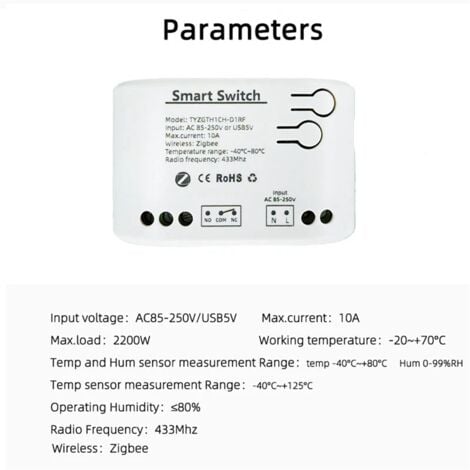 Tuya Zigbee 1 Gang Smart Switch, relè a contatto pulito passivo AC85-250V