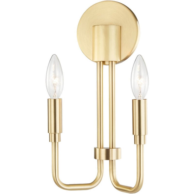 Brigitte 2 Licht Wandleuchte Messing