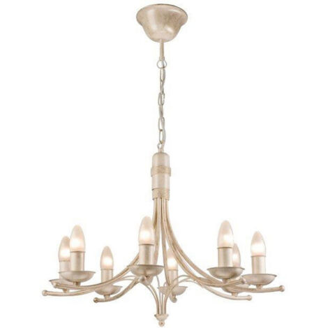 Lamkur Luca Traditional Kronleuchter Weiß, 8x E14