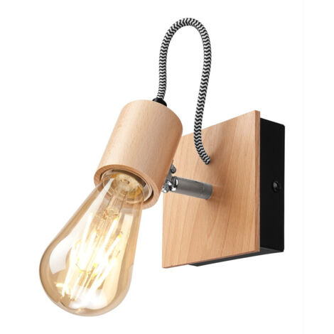 Lamkur Gustavo Wandleuchte Schwarz, 1x E27