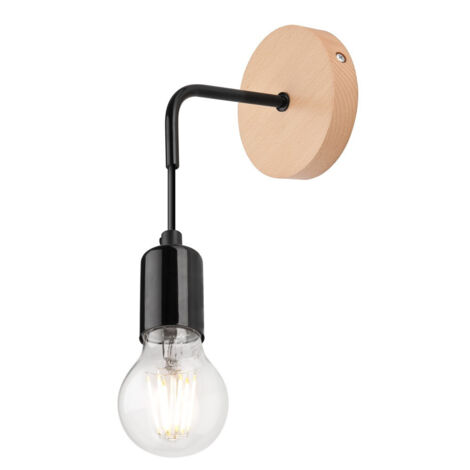 Lamkur Orazio Industrial Wandleuchte Schwarz, 1x E27