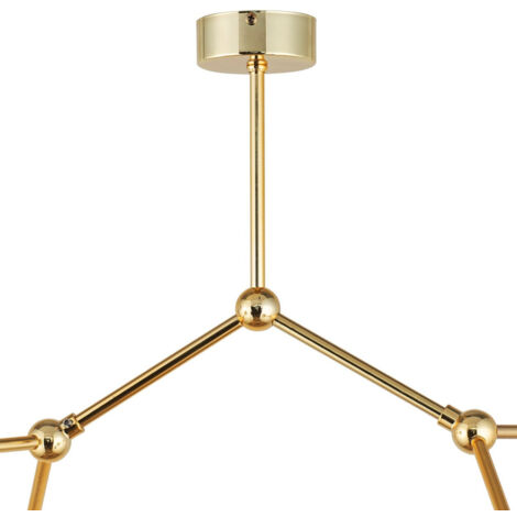 TK Fairy Globe Mehrarmige Deckenleuchte, halbbündig, Gold, 66 x 49 x 42 ...