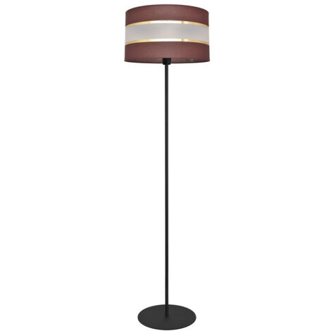 Helam HELEN Lampada Da Terra Con Paralume Marrone, Oro, Nero 35cm