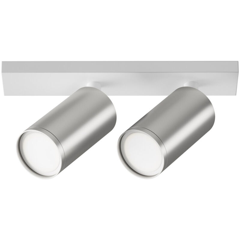 Maytoni Focus S Foco de techo doble blanco 2xGU10 pantalla plata mate