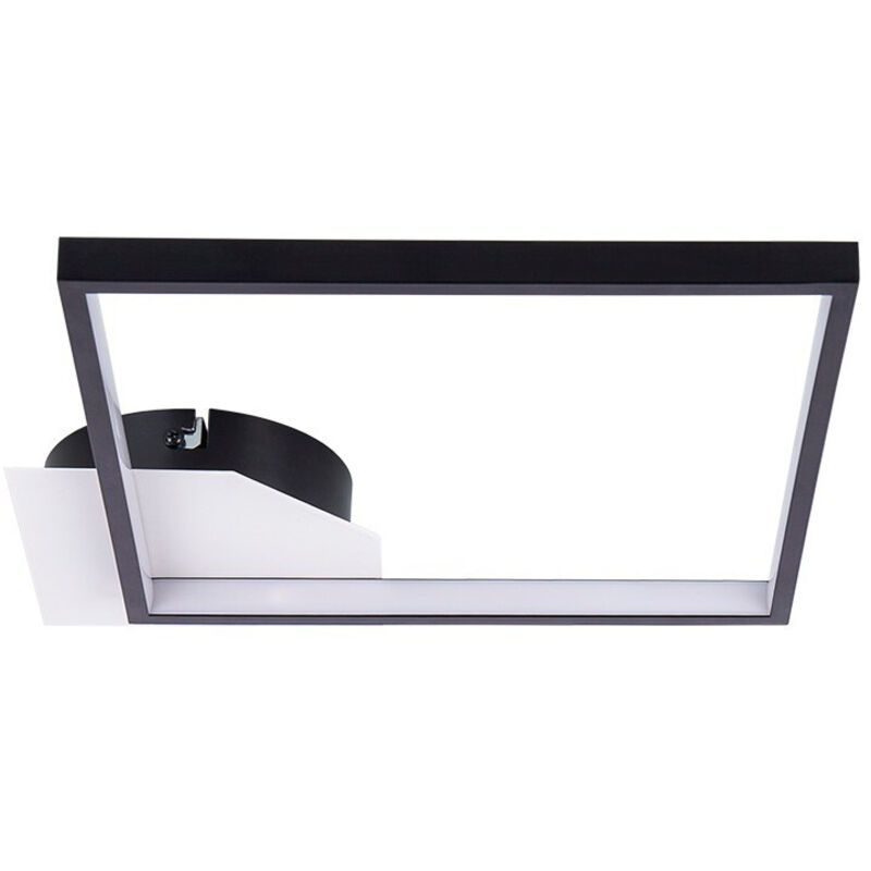 Lámpara de techo LED semiempotrada integrada, color negro mate, LED 3000K