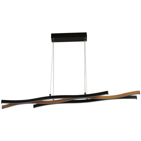 Bloom Lámpara colgante de techo LED Swirl, negra con efecto madera