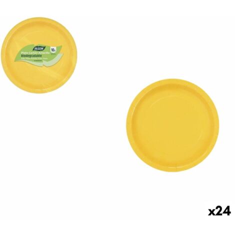 Set di piatti Algon Giallo 20 cm 10 Pezzi (24 Unità)