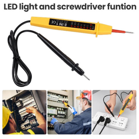 Probador de circuito eléctrico 8 en 1, comprobador de voltaje ...