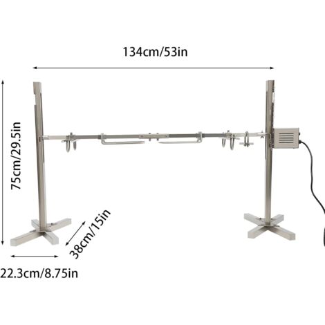 BBQ Rotisserie Grill, 220v 20w Electric Bbq Spit Roaster Hog Roast ...