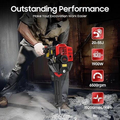Petrol Tree Digger, 52CC 2-Stroke Gas Powered Concrete Breaker ...