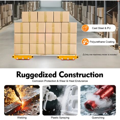 8T Heavy Duty Machine Dolly Skate Industrial Machinery Mover with 360 ...