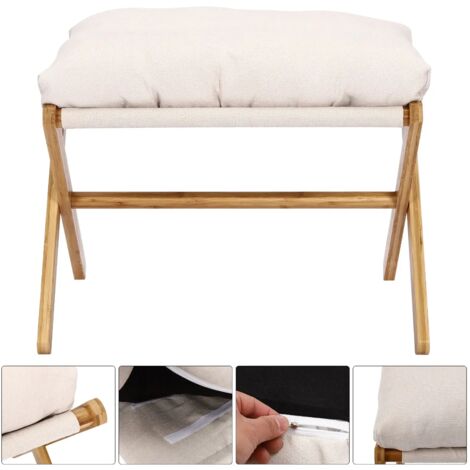 Foldable Footstool, Upholstered Footrest, Modern Folding Foot Stool for ...
