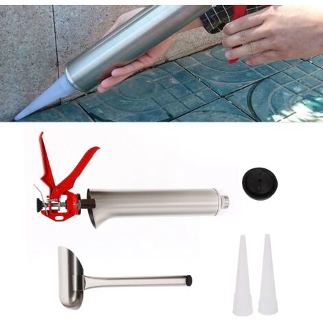 Caulking Guns Stainless Steel Mortar Grouting Gun Injector Cement Grout ...