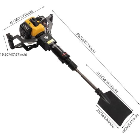 52CC Tree Digging Machine 2 Stroke Handheld Trench Digger 1900W 6500R ...