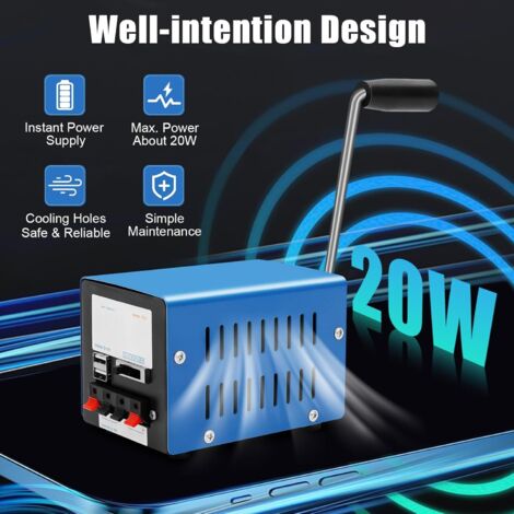 Power Generator Hand Crank Generator Portable Dynamo Charger Emergency ...