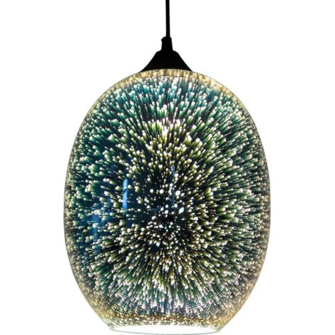Colourful Glass Fireworks Ceiling Light, Modern 3D Glass Shade Pendant ...