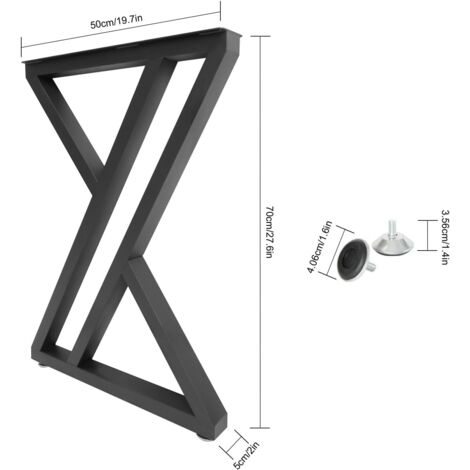 70cm Tall Table Legs Set of 2 Black Coffee Table Foots Heavy Duty ...