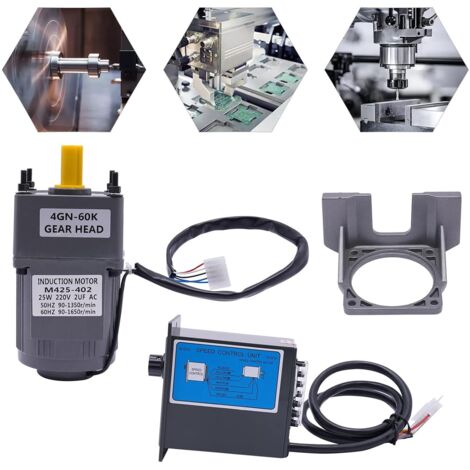 25W Geared Speed Motor AC Geared Motor With Controller 220V 60K, Stand ...