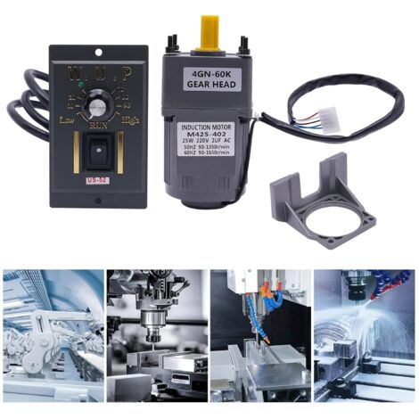 25W Geared Speed Motor AC Geared Motor With Controller 220V 60K, Stand ...
