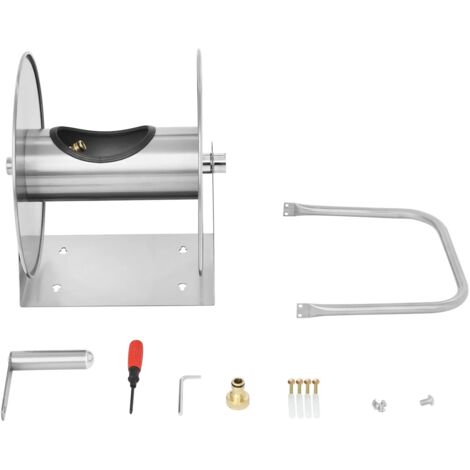 Stainless Steel Wall Mount Garden Hose Reel Holder 50m Capacity ...
